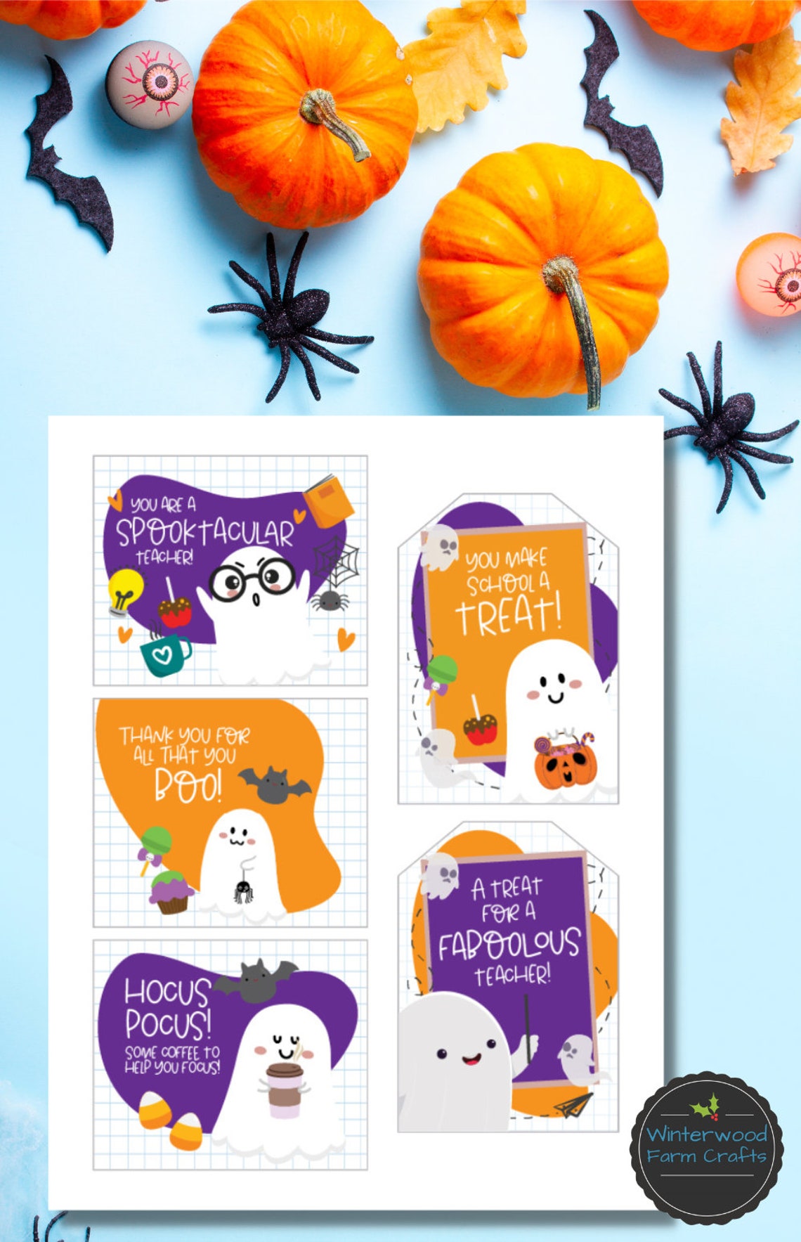 Printable HALLOWEEN TEACHER GIFT Tags Funny Teacher Gift Easy School ...