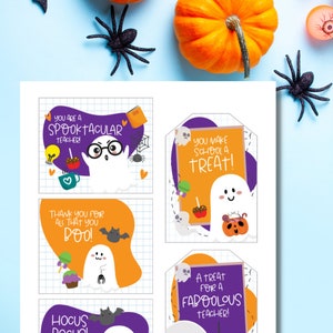 Printable HALLOWEEN TEACHER GIFT Tags | Funny Teacher Gift | Easy ...