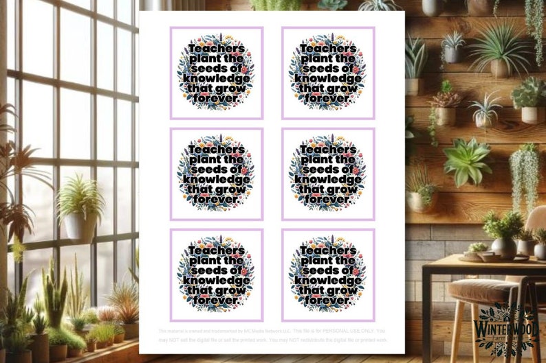 Teachers Plant Seeds of Knowledge PRINTABLE Gift Tag Teacher ...
