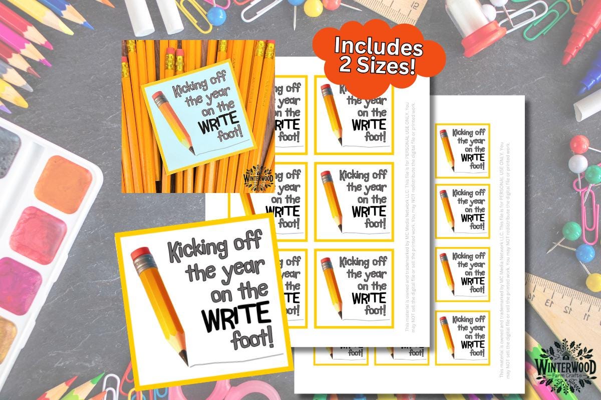 Printable Back-to-school Pencil-themed Gift Tags | Punny Teacher ...