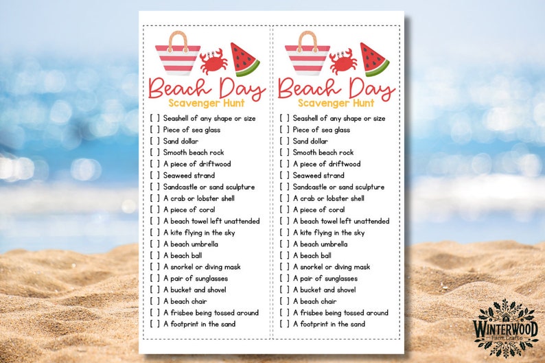 Printable BEACH Day GAMES and ACTIVITIES Pack | Diy Shore | Digital ...