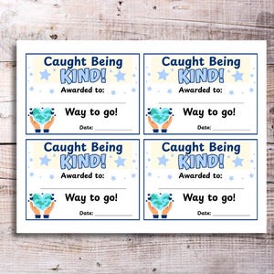 Caught Being Kind Printable Cards | Student Kindness Recognition ...