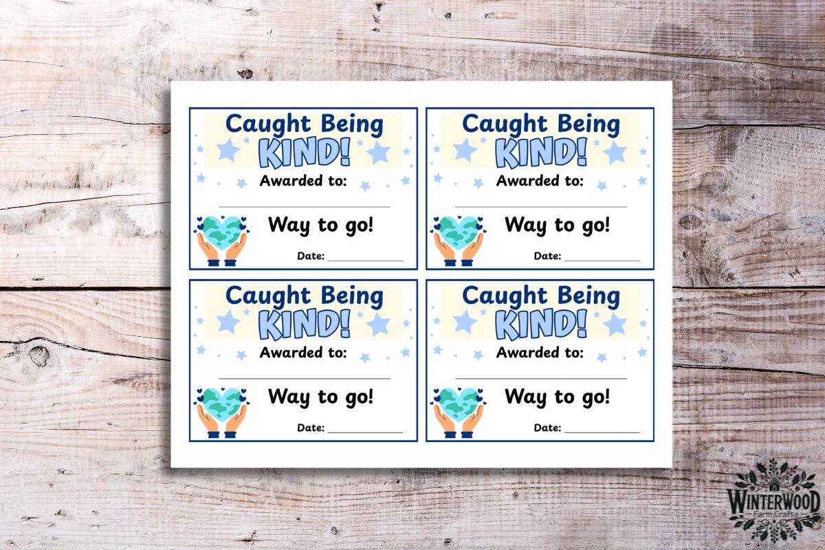 Caught Being Kind Printable Cards | Student Kindness Recognition ...