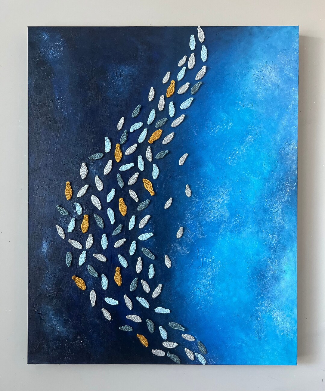 School of Fish Wall Art Underwater Art Deep Blue Sea - Etsy