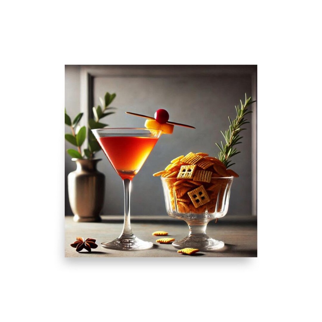 Martini Glass Poster – Modern Cocktail Wall Art for Kitchen, Bar, or ...