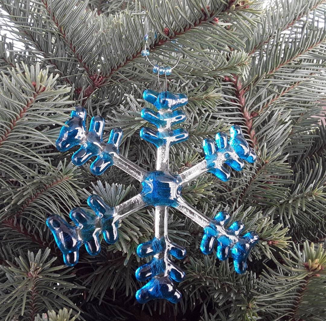 Fused Glass Snow Flake - Etsy