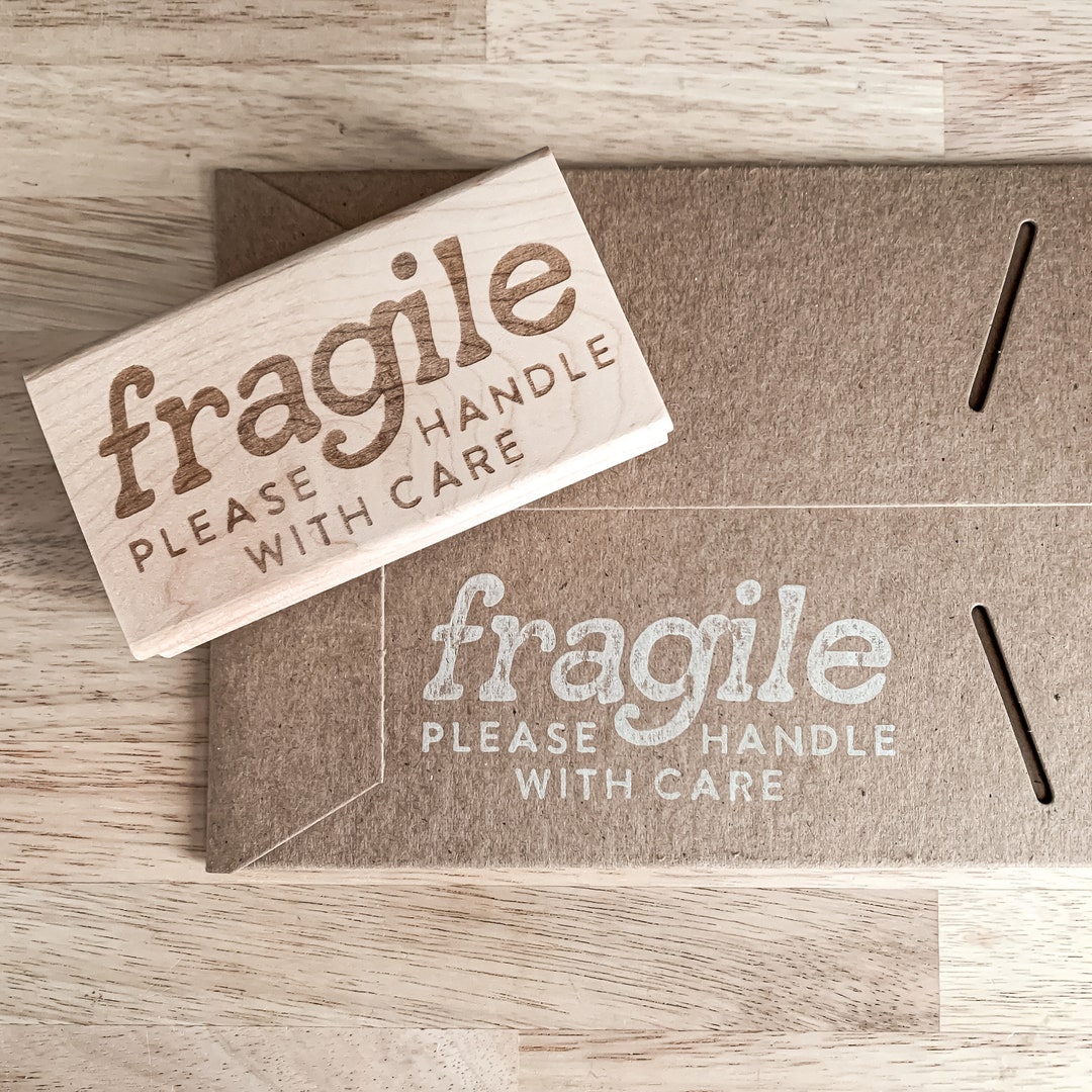 Fragile Handle With Care Rubber Stamp / Packaging Stamp / Small ...