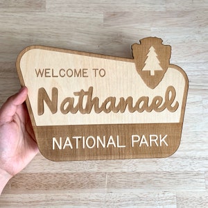 National Park Sign / Baby Name Sign / Last Name Sign / Wooden Name Sign ...