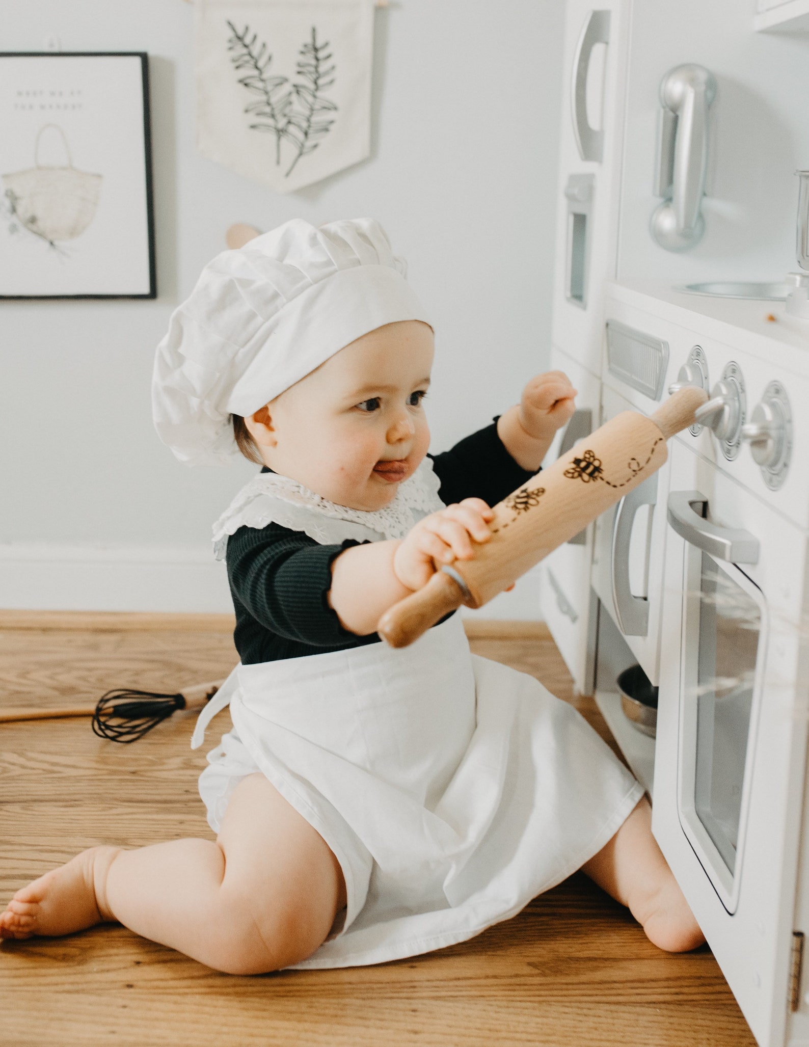 Kids Rolling Pin|pretend Play Kitchen|wooden Pretend Play|mini Rolling ...