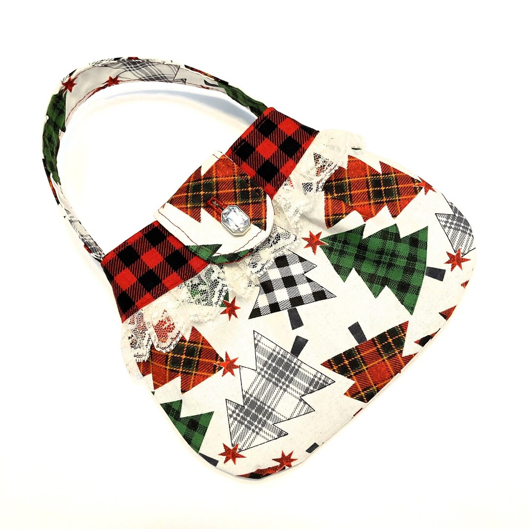 Girls Christmas Tree Purse, Buffalo Plaid, Red and Black - Etsy