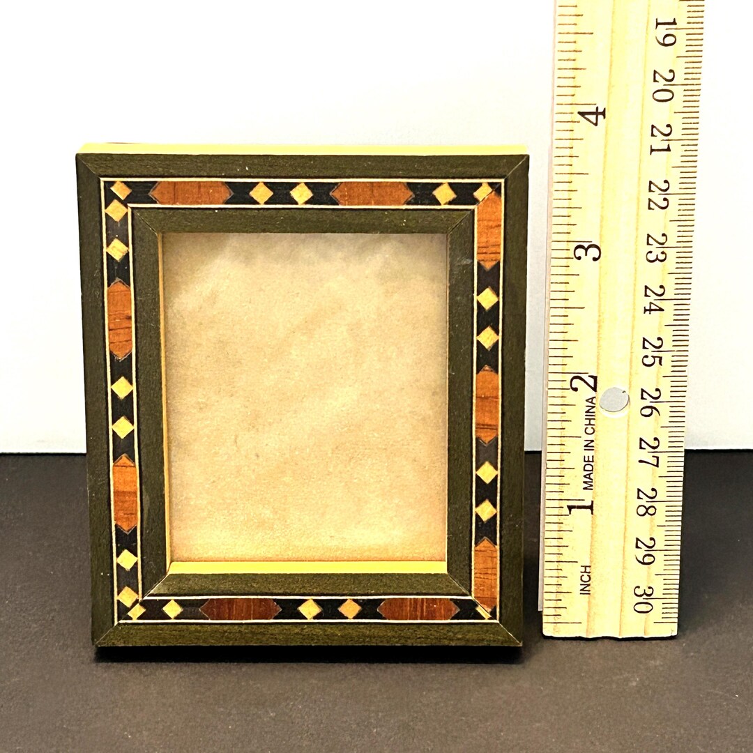 Small Vintage Wood Inlay Picture Frame, 2 X 3 - Etsy