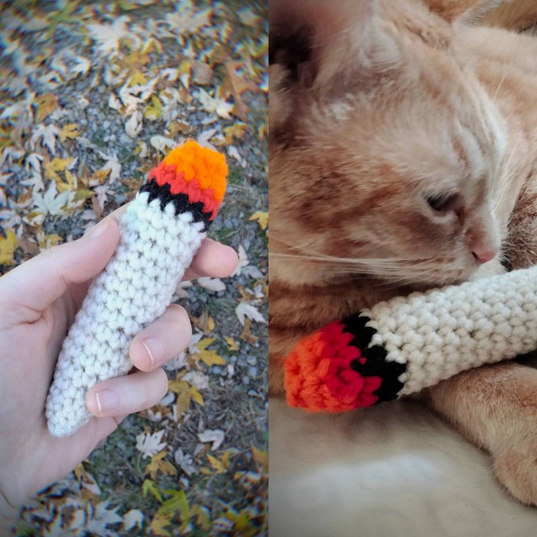 Catnip Filled Doobie/blunt Toy for Cats. Crocheted by Hand (handmade ...