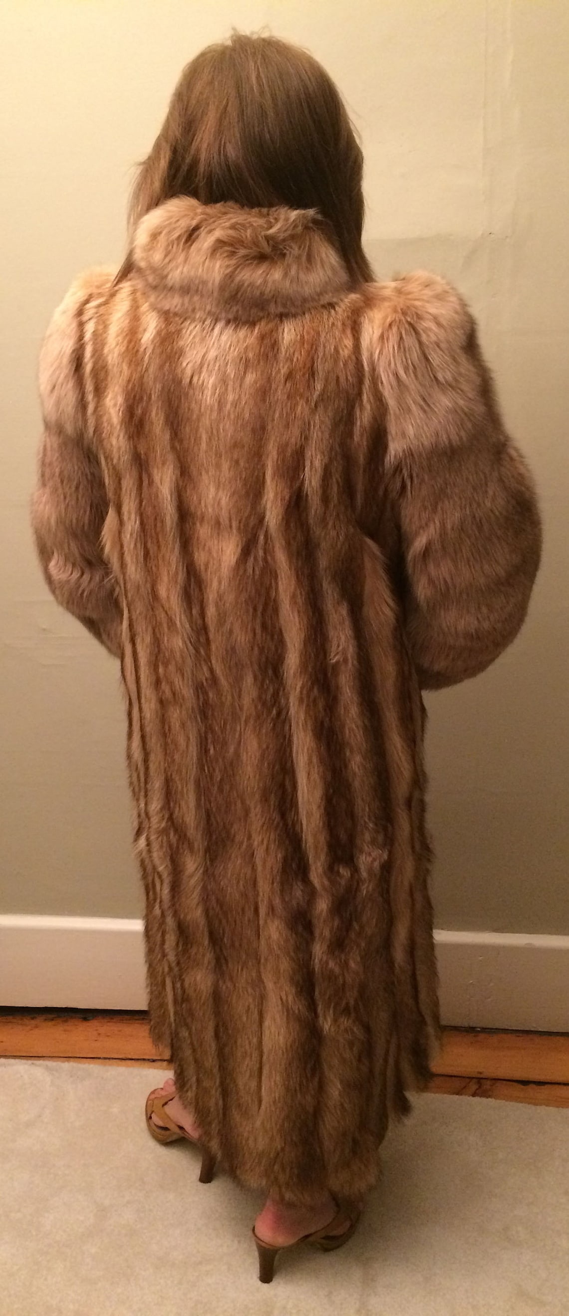 Vintage Ladies Golden Raccoon Fur Coat Full Length - Etsy