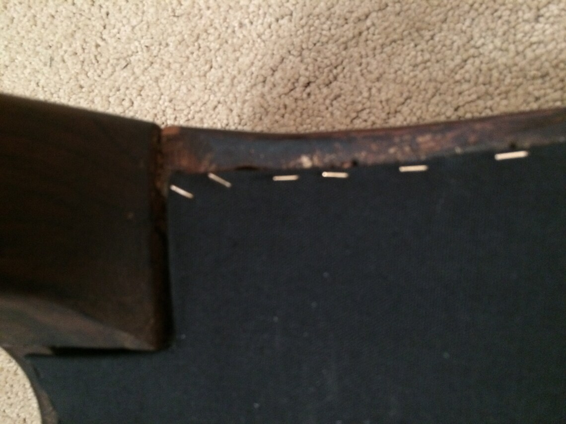 Antique Upholstered Window Stool / Window Seat / Cream Fabric / Walnut ...