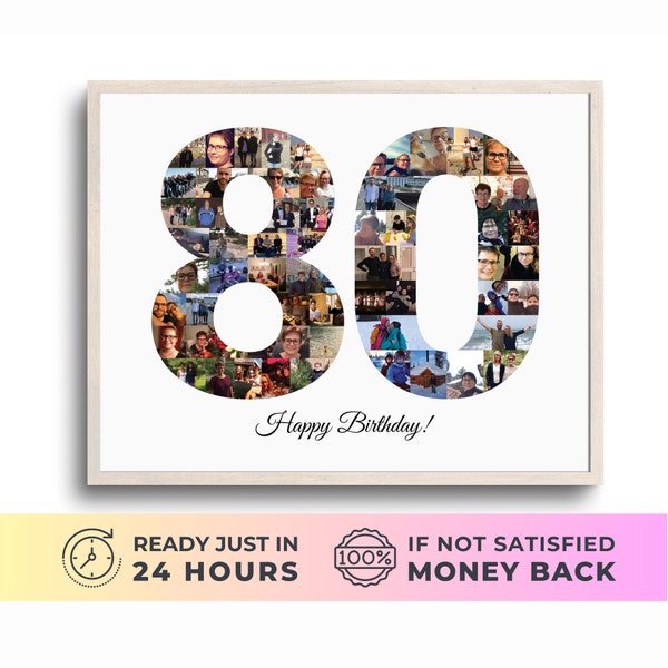 80th Birthday Photo Collage - Etsy