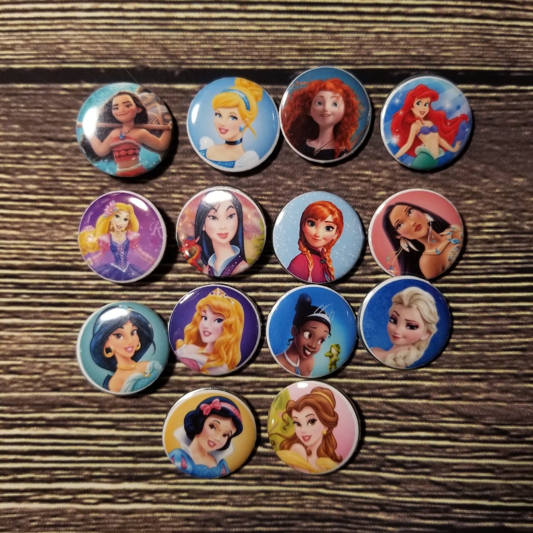 Disney Princesses Inspired Pins Set of 4 - Etsy