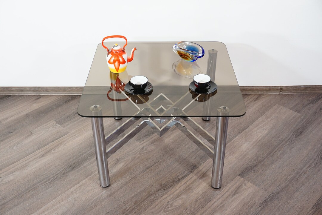 Vintage Coffee Table / Side Table / 80s Chromed Table / Mid Century ...