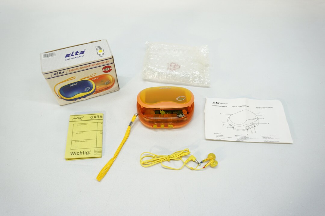 Vintage Elta Walkman / NOS / Vintage Cassette Player / 90s / Orange ...