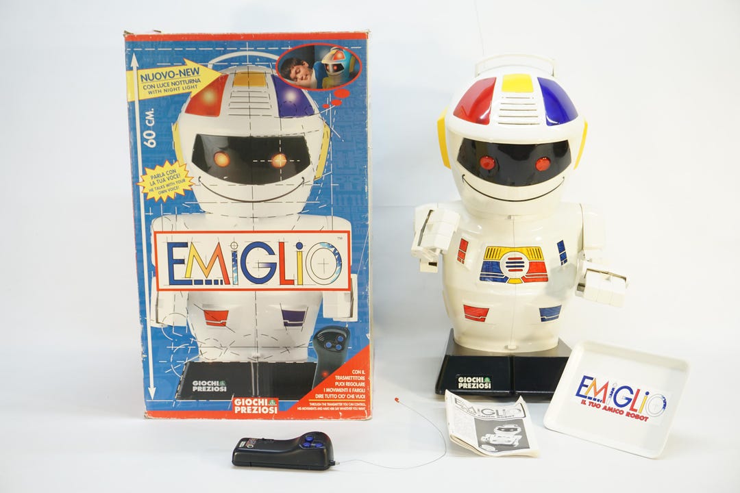 Vintage XXL Emiglio Robot / 80s Italy / Giochi Preziosi Toys / Radio ...