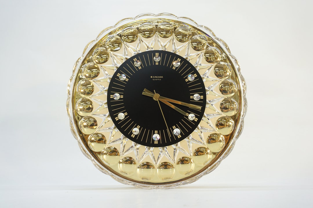 Vintage Clock / 70s Wall Clock / Hollywood Regency Clock / Mid Century ...