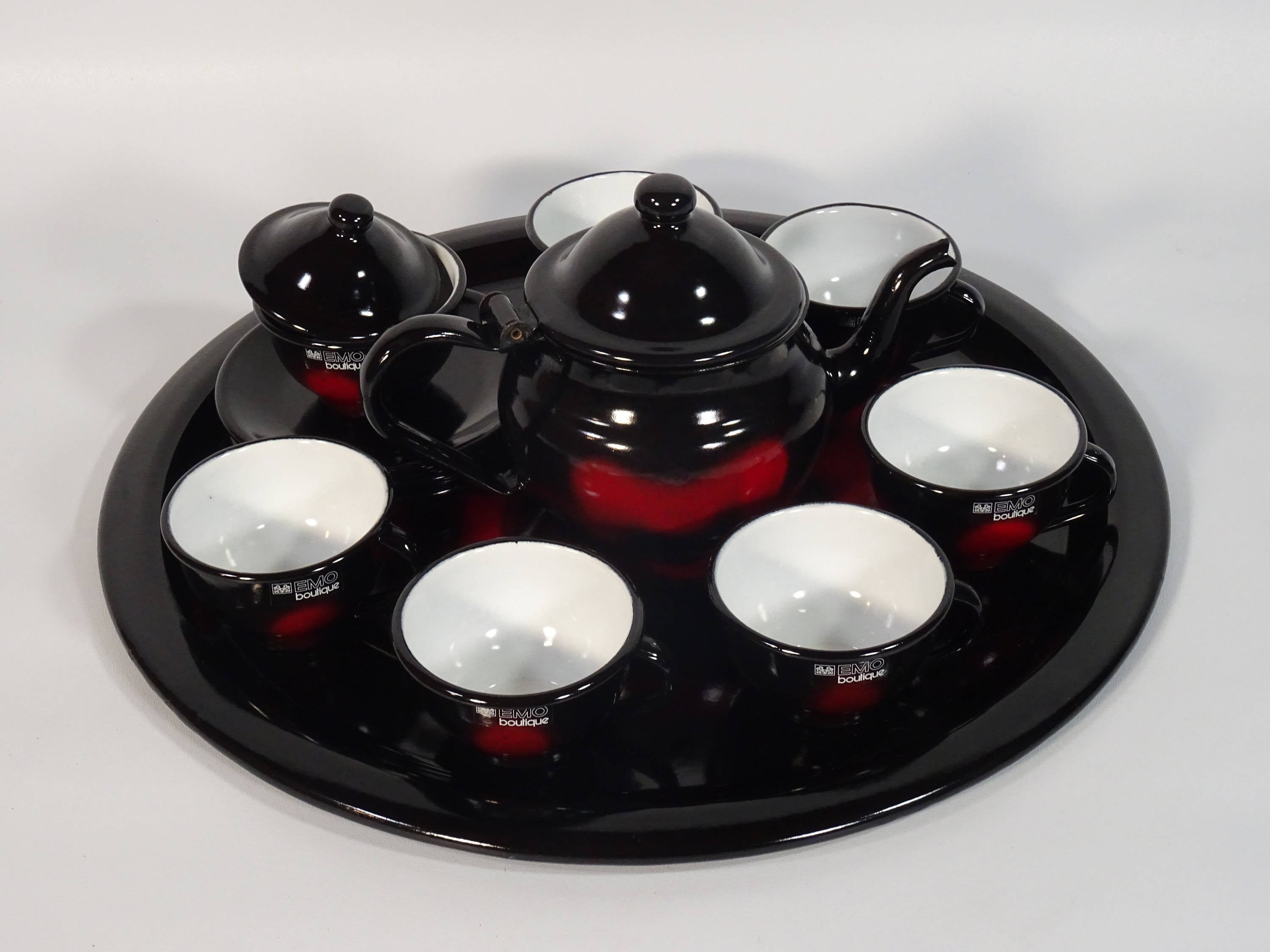Vintage Enamel Tea Set / Emo Celje / Yugoslavia / Rare Enamel - Etsy