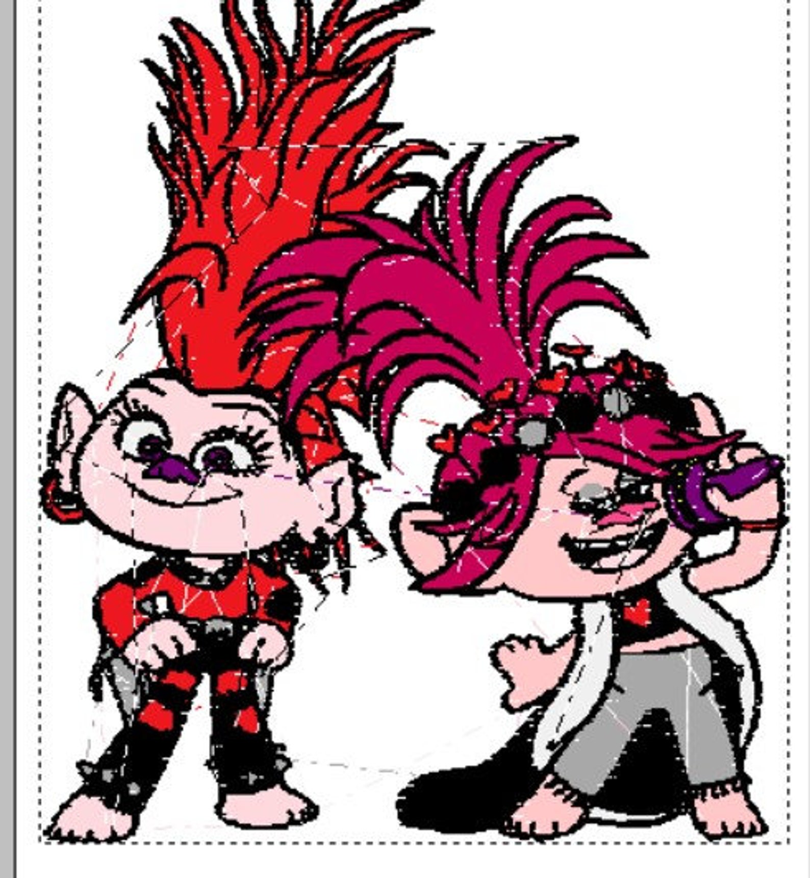 Poppy And Queen Barb From Trolls World Tour Embroidery Design Etsy