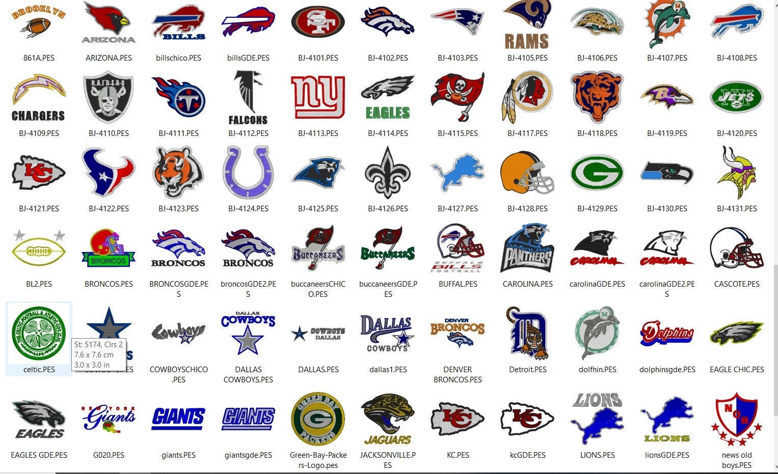 Collection of 385 Sports Logos NFL NBA and MLB Embroidery | Etsy