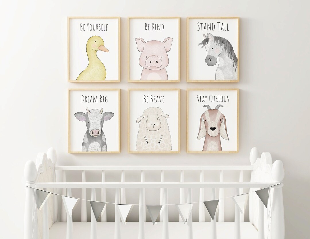 Printable Farm Animal Nursery Print Set, Farm Animal Prints, Farm ...