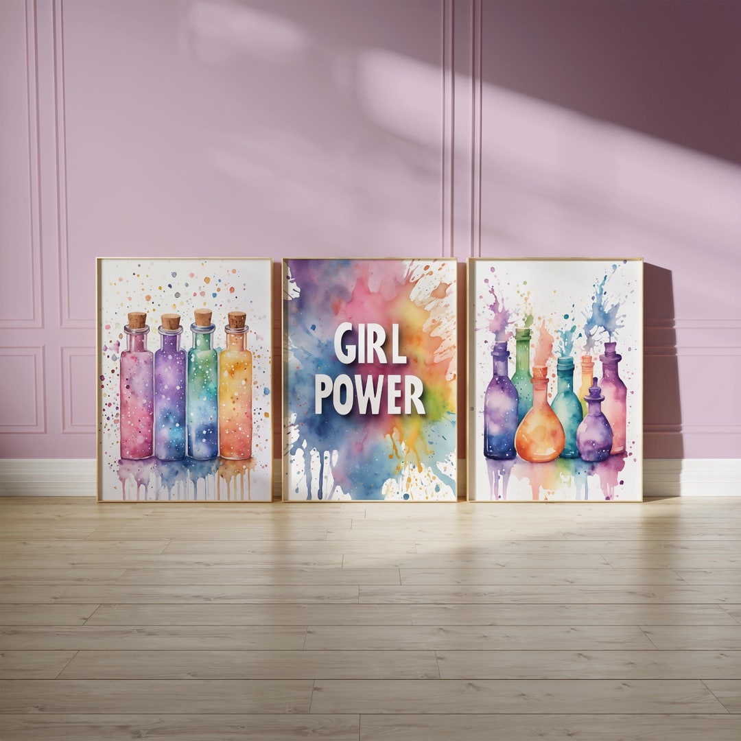 Tween Teen Girls Bedroom Wall Décor, Print Set of 3 Teenager Girl Wall ...