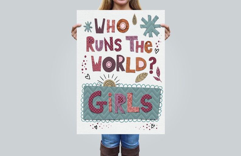 Who Runs the World Girls Wall Art Print, Tween Teen Bedroom Decor - Etsy