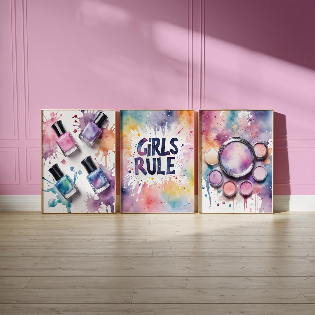 Tween Teen Girls Bedroom Wall Décor, Print Set of 3 Teenager Girl Wall ...