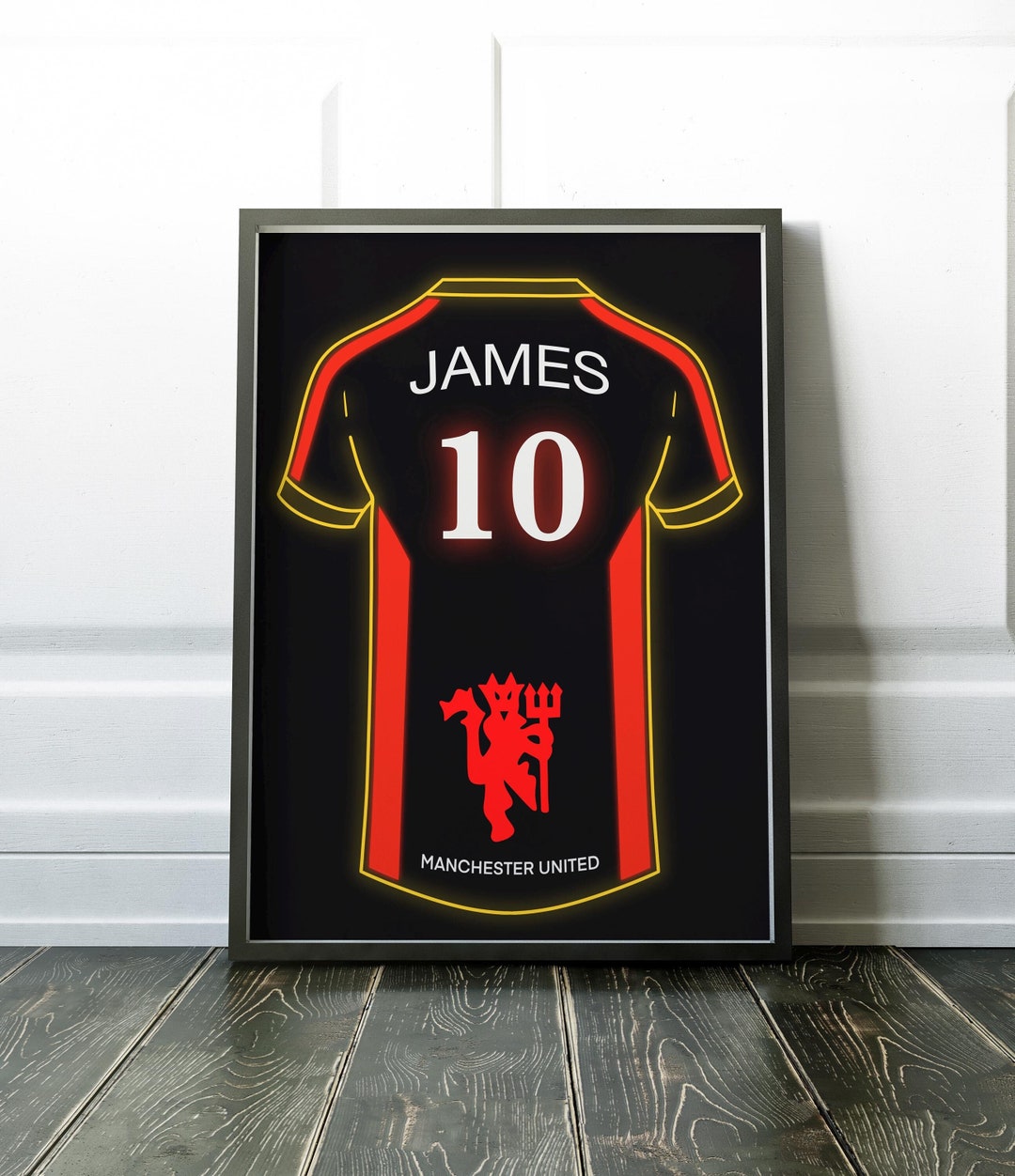 Personalised Boys Local Football Shirt Soccer Themed Bedroom Wall Print ...