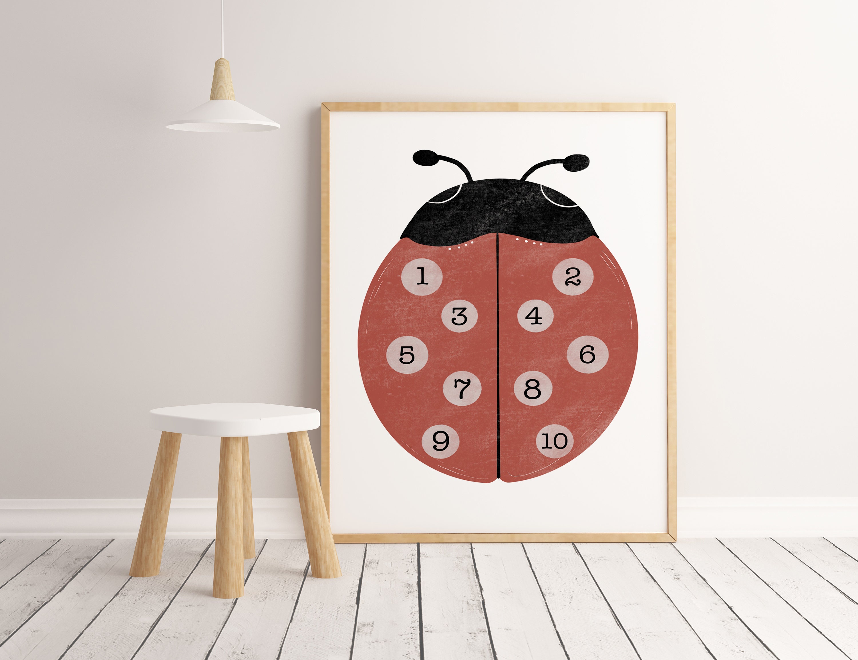 Ladybug Learn to Count Nursery Decor Wall Art Print, Educational ...