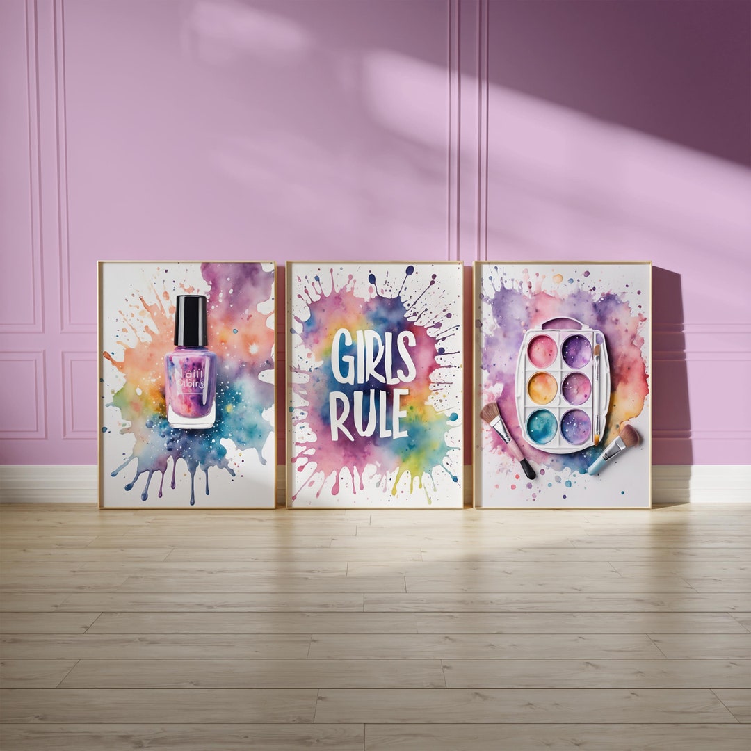 Tween Teen Girls Bedroom Wall Décor, Print Set of 3 Teenager Girl Wall ...