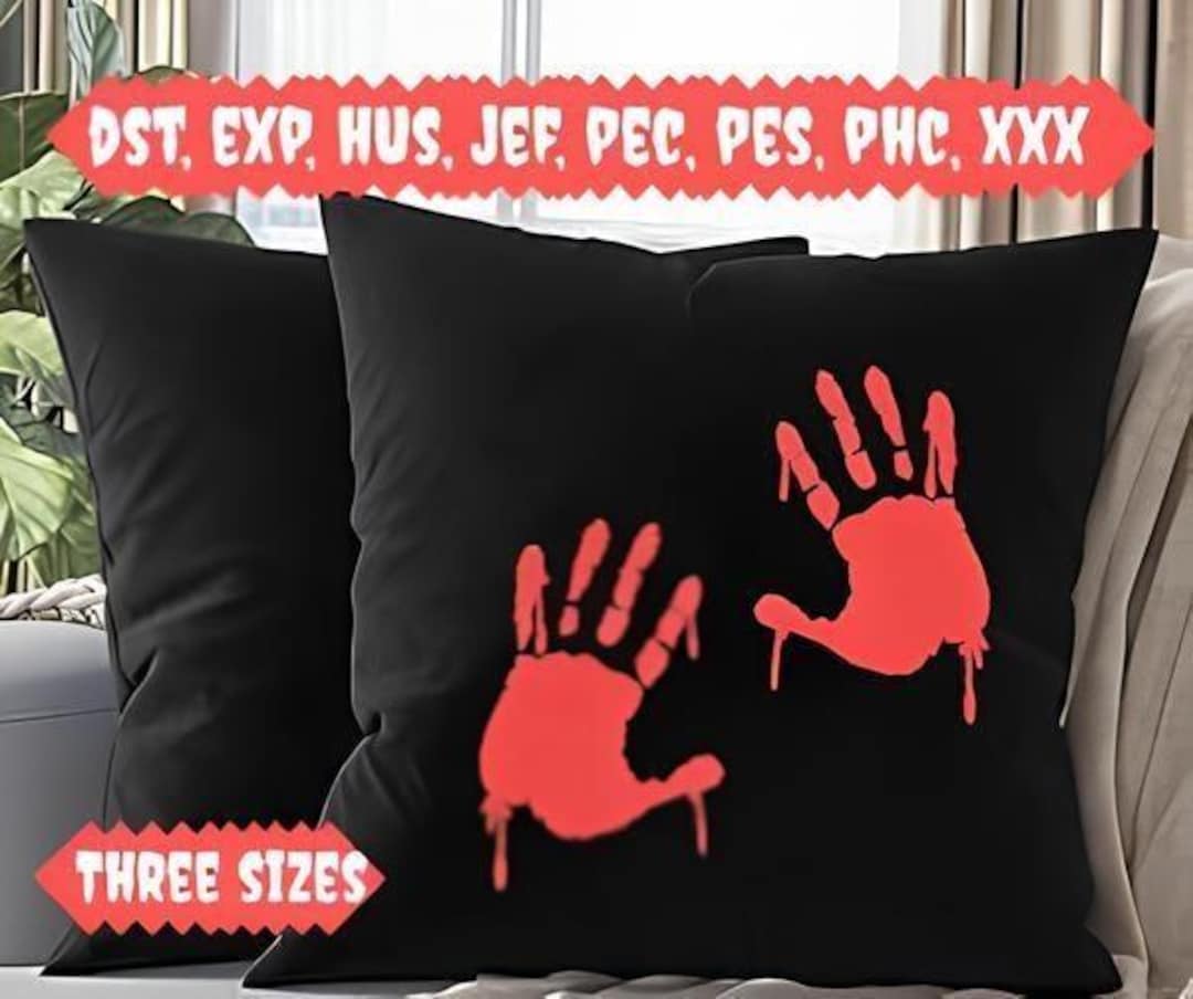 A Terrifyingly Realistic Digital Embroidery Design “bloody Hand” for ...