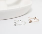 Gold or Silver Arrow Wrap Ring // Arrow Ring // Adjustable | Etsy