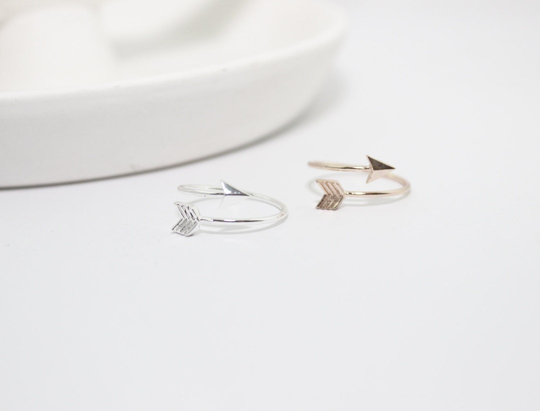 Gold or Silver Arrow Wrap Ring // Arrow Ring // Adjustable Arrow Ring ...