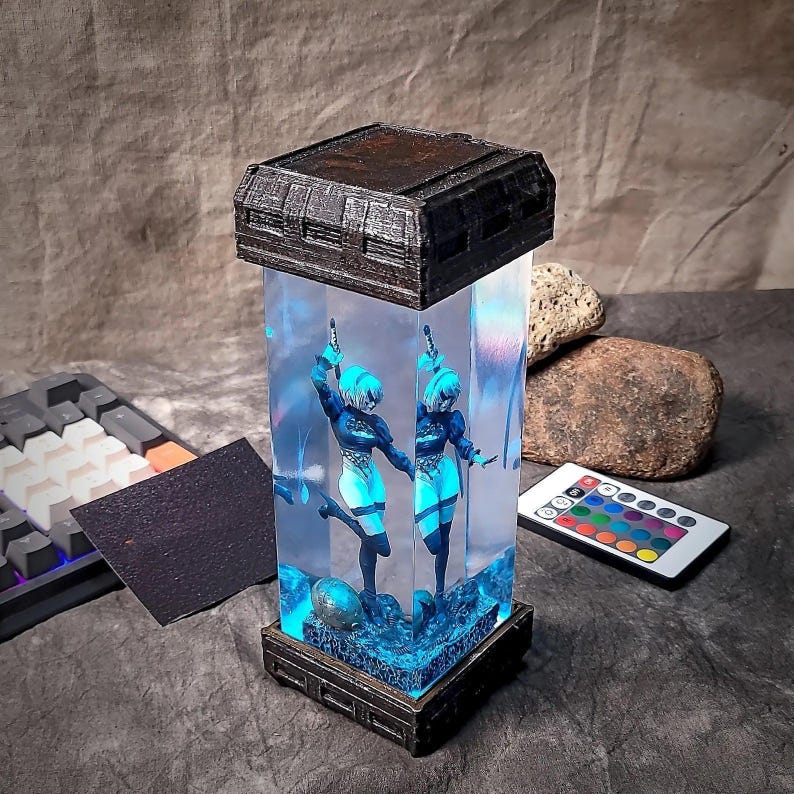 2B Ni.er Automata Diorama Epoxy Resin Lamp, Night Light, Resin Lamp ...