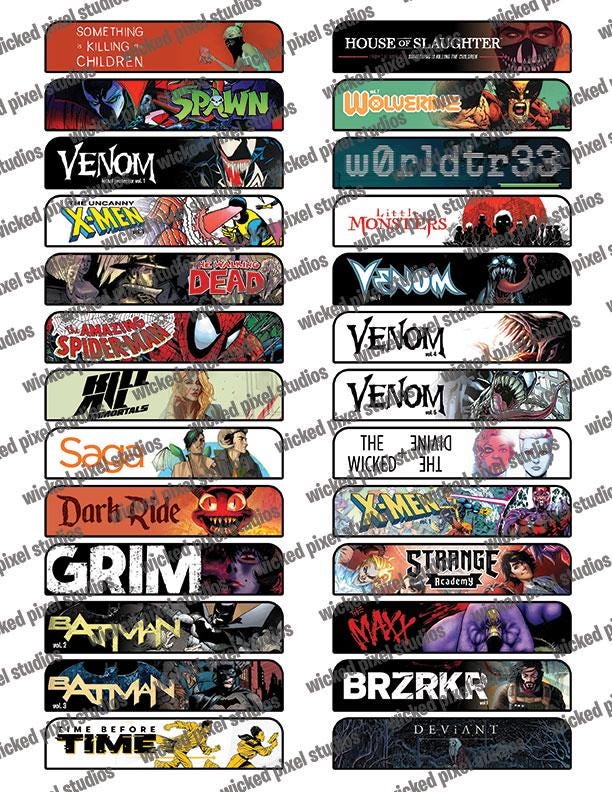 26 Custom Comic Divider Sticker Graphics - Digital Download for DIY ...