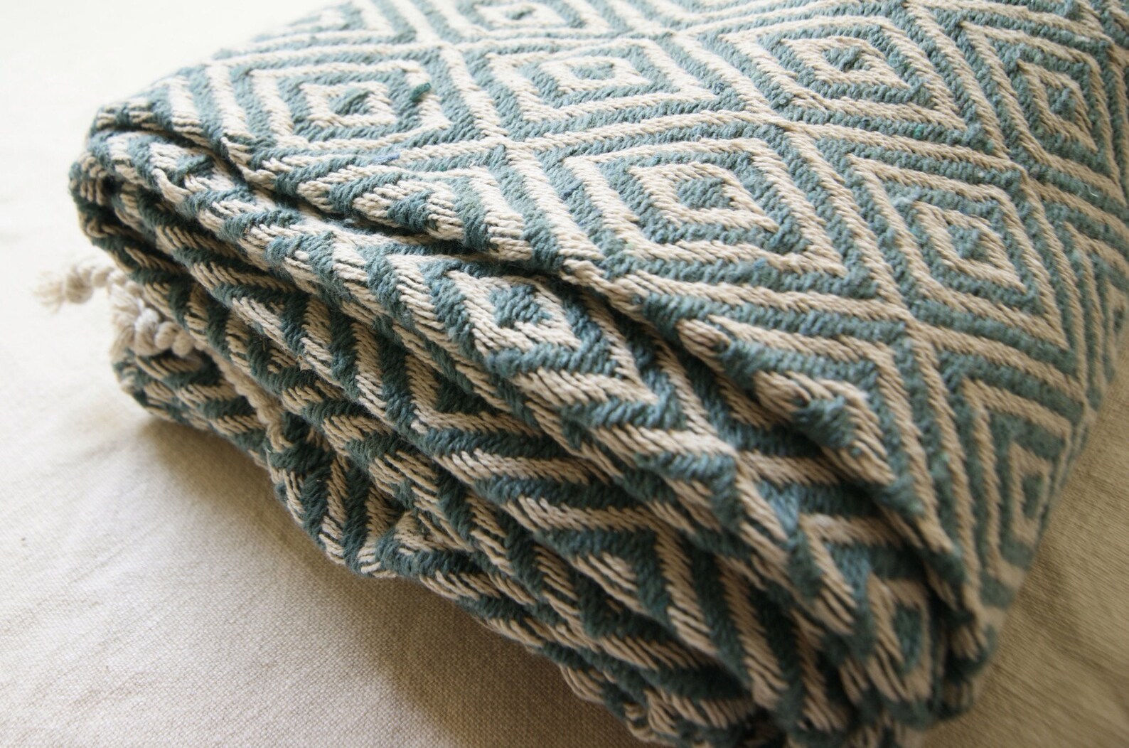Fair Trade Recycled Cotton Throw Four Colors Available - Etsy UK