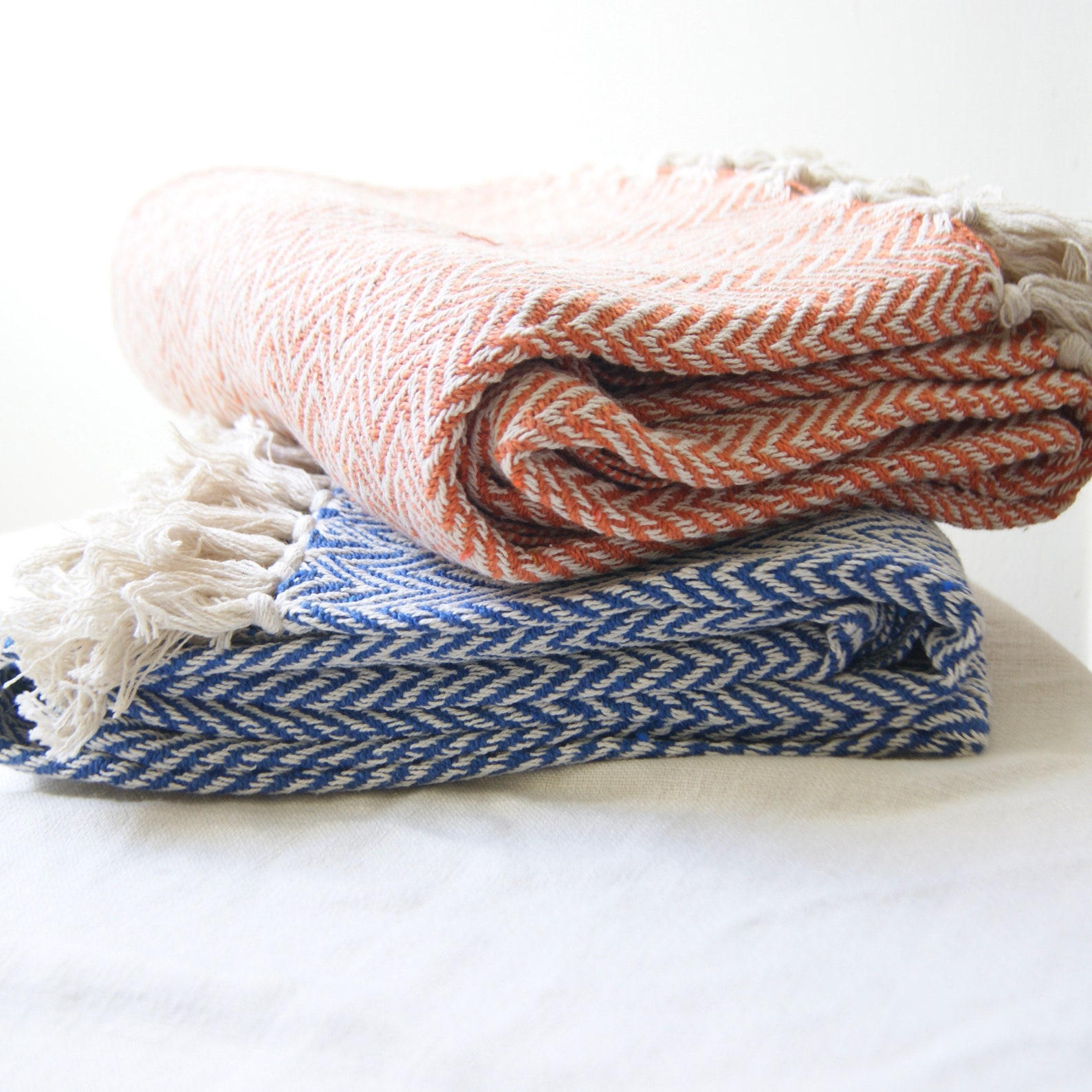Fair Trade Recycled Cotton Throw Four Colors Available - Etsy UK