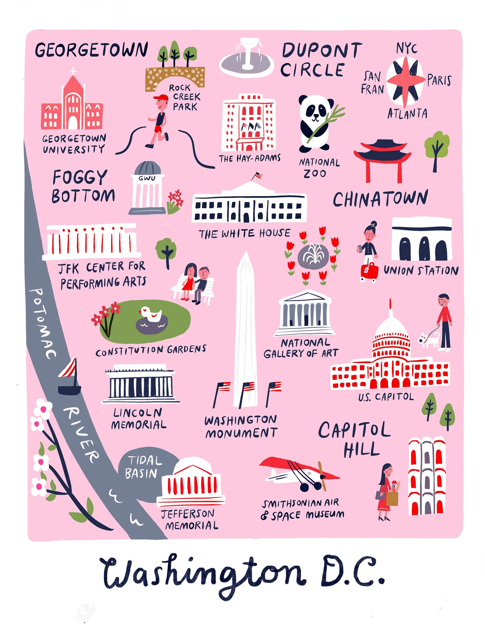 Washington D.C. Map / Art Print / Wall Decor / Children's Nursery Art ...
