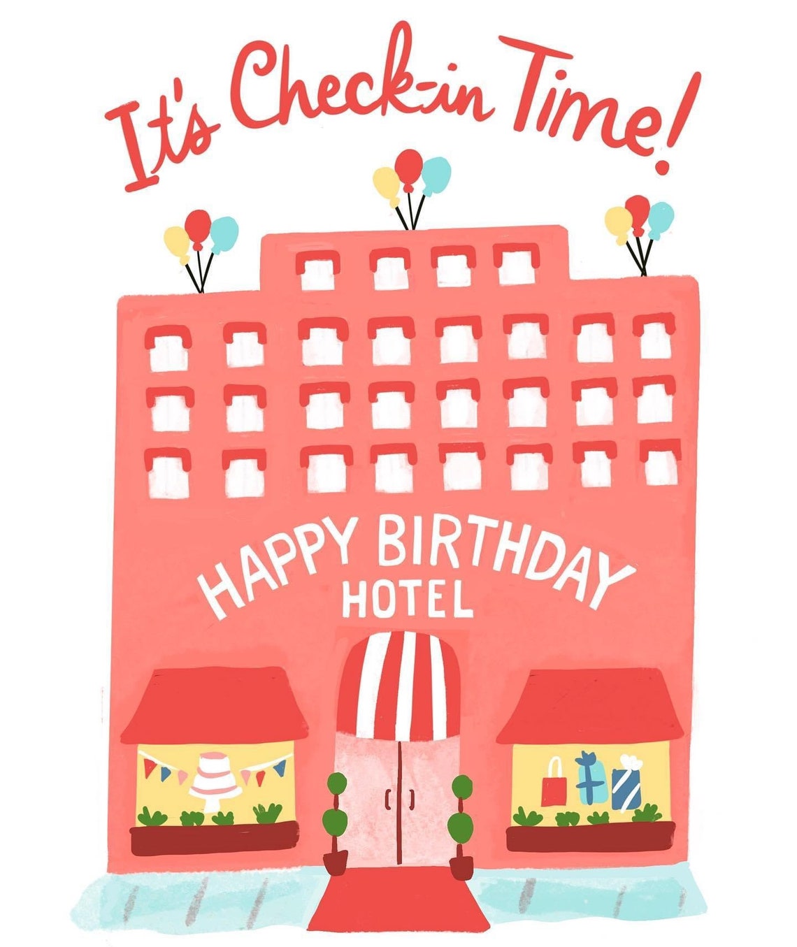 Happy Birthday Hotel Card - Etsy