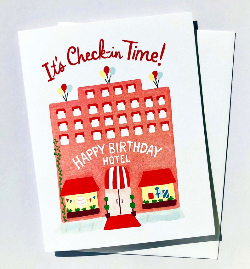 Happy Birthday Hotel Card - Etsy