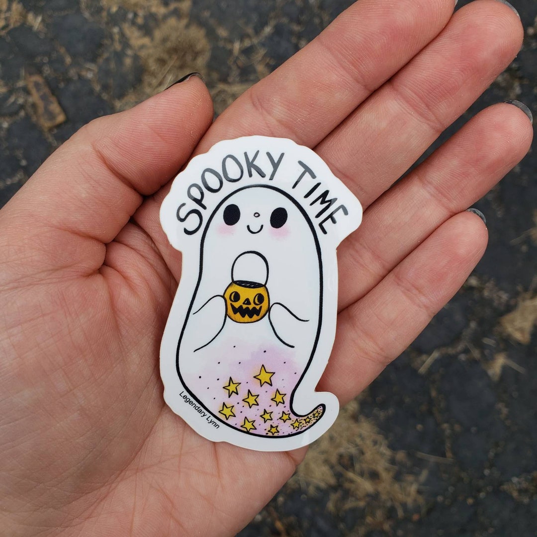 Spooky Time Ghost Sticker - Etsy