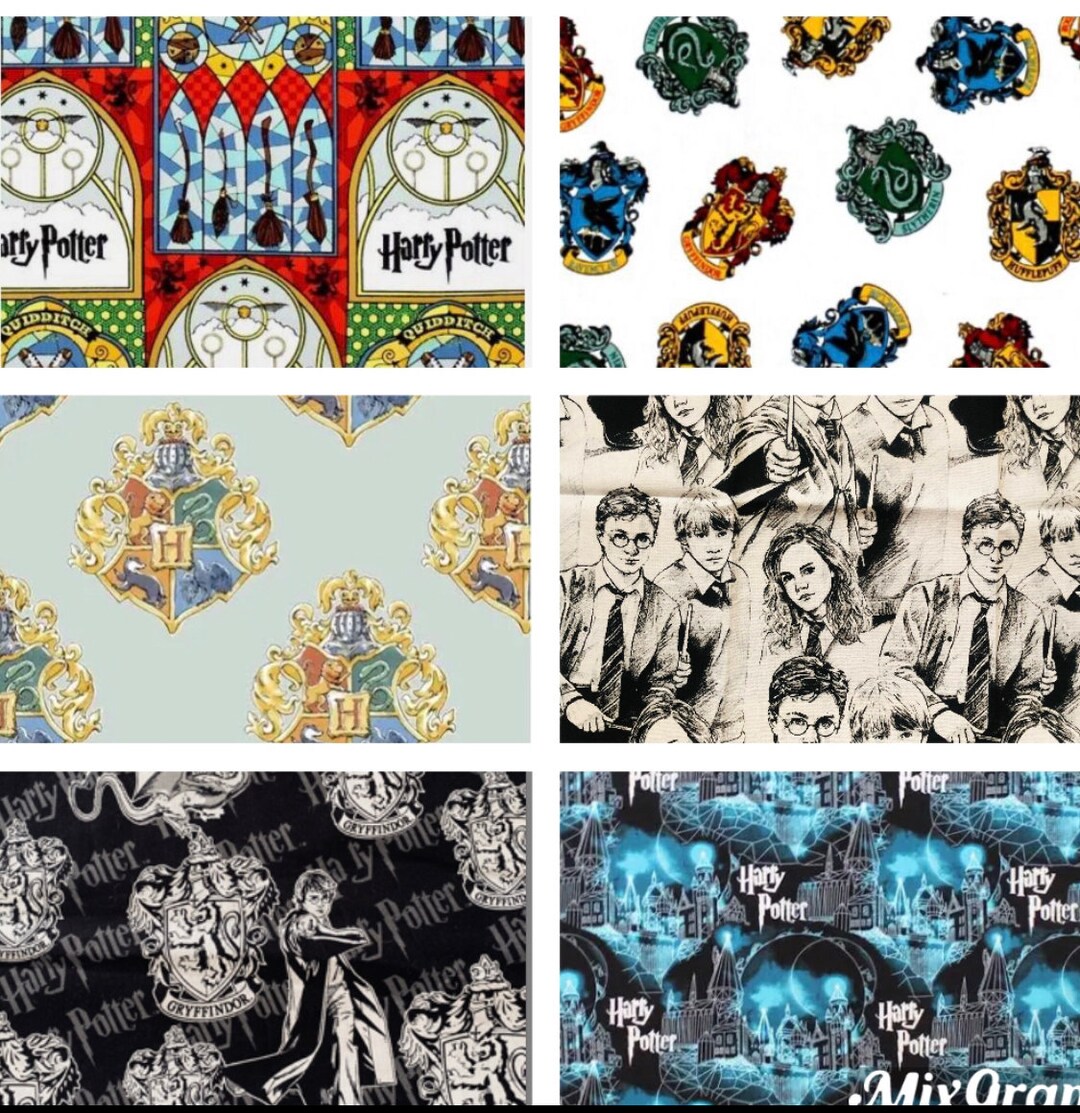 Fabric Harry Potter Cotton Fabric Harry Potter Movie Icons and ...