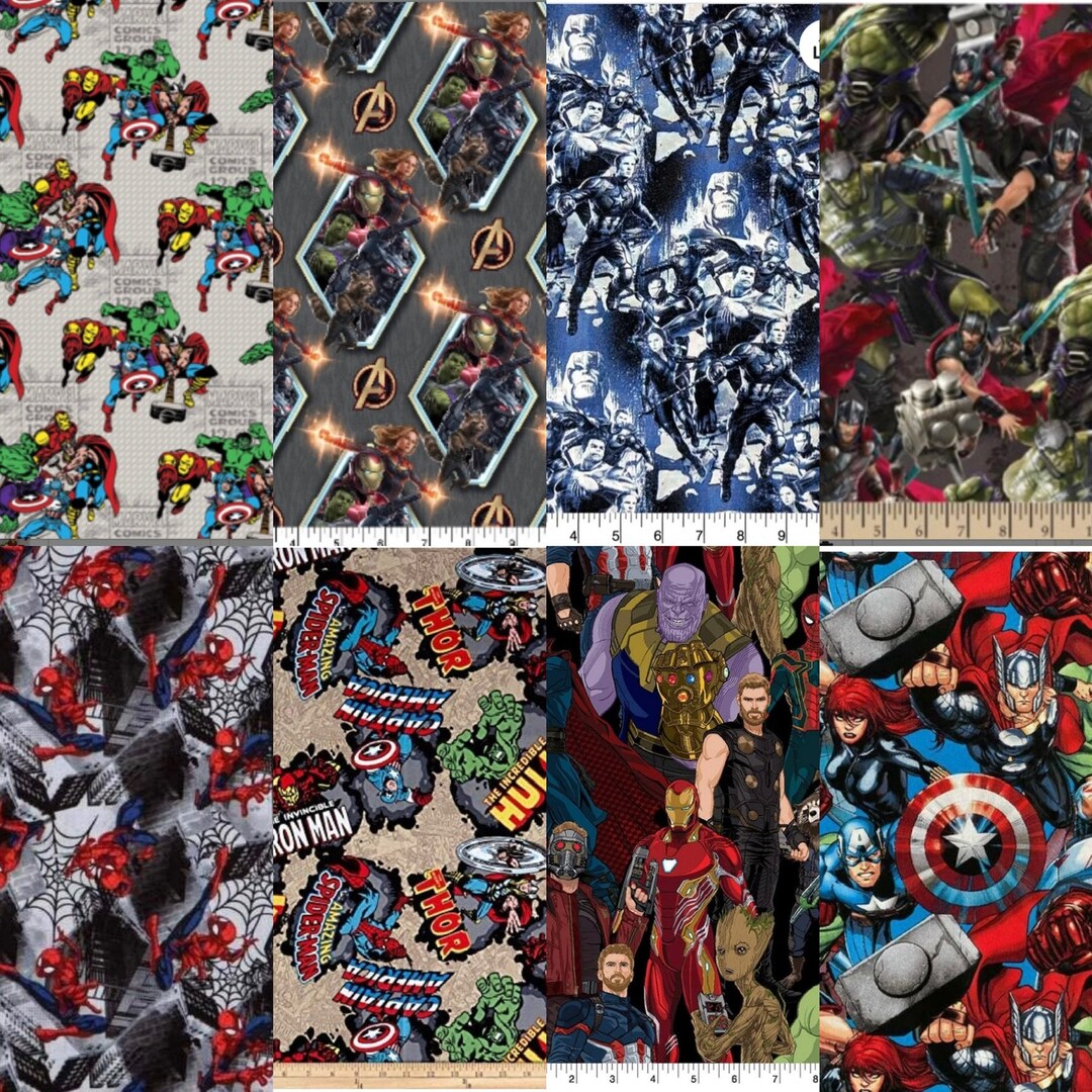 Fabric Marvel Many Designs Super Heroes Cotton Fabric Iron - Etsy