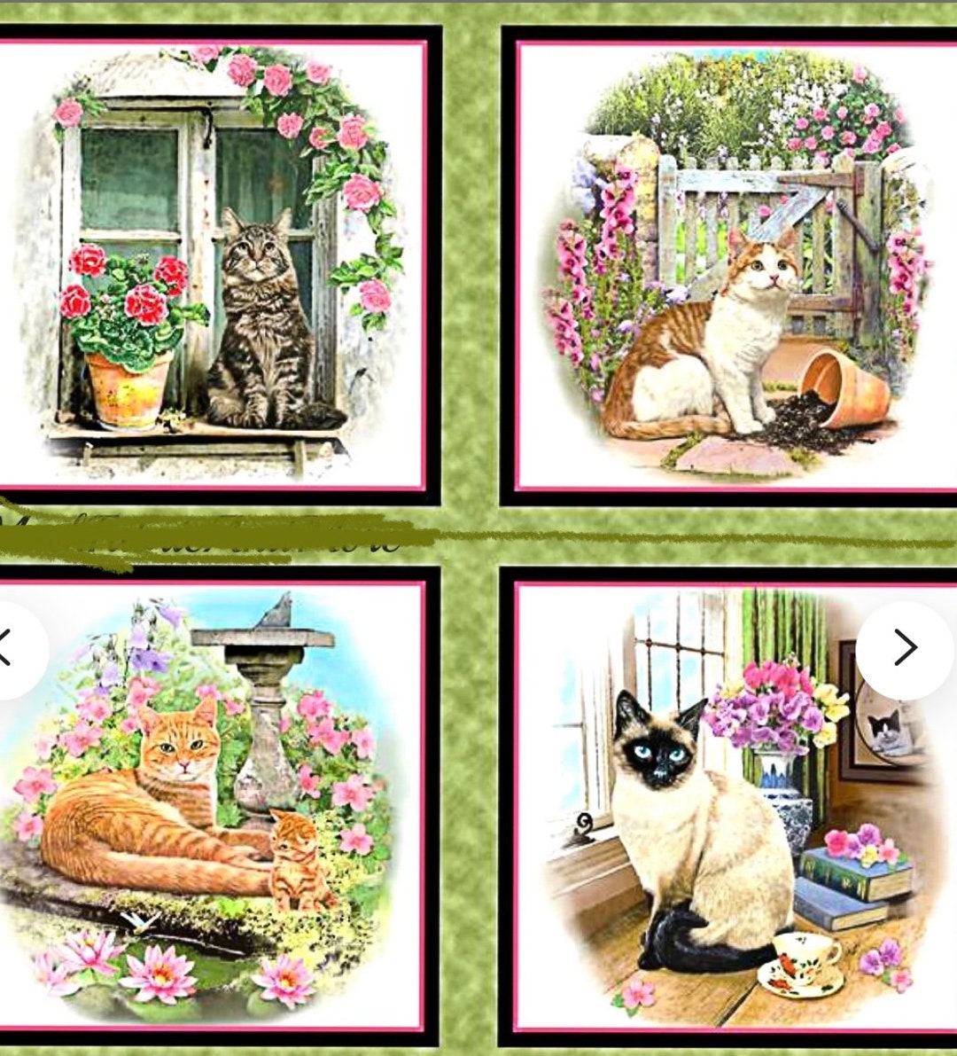 Fabric Cats Panel Cotton Gorgeous Cats Panel Many Designs - Etsy
