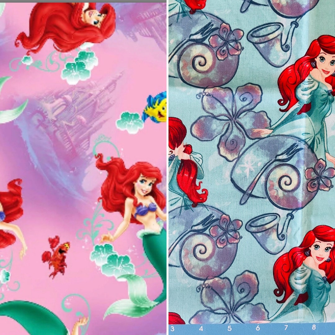 Fabric Disney the Little Mermaid Cotton Fabric Ariel the - Etsy