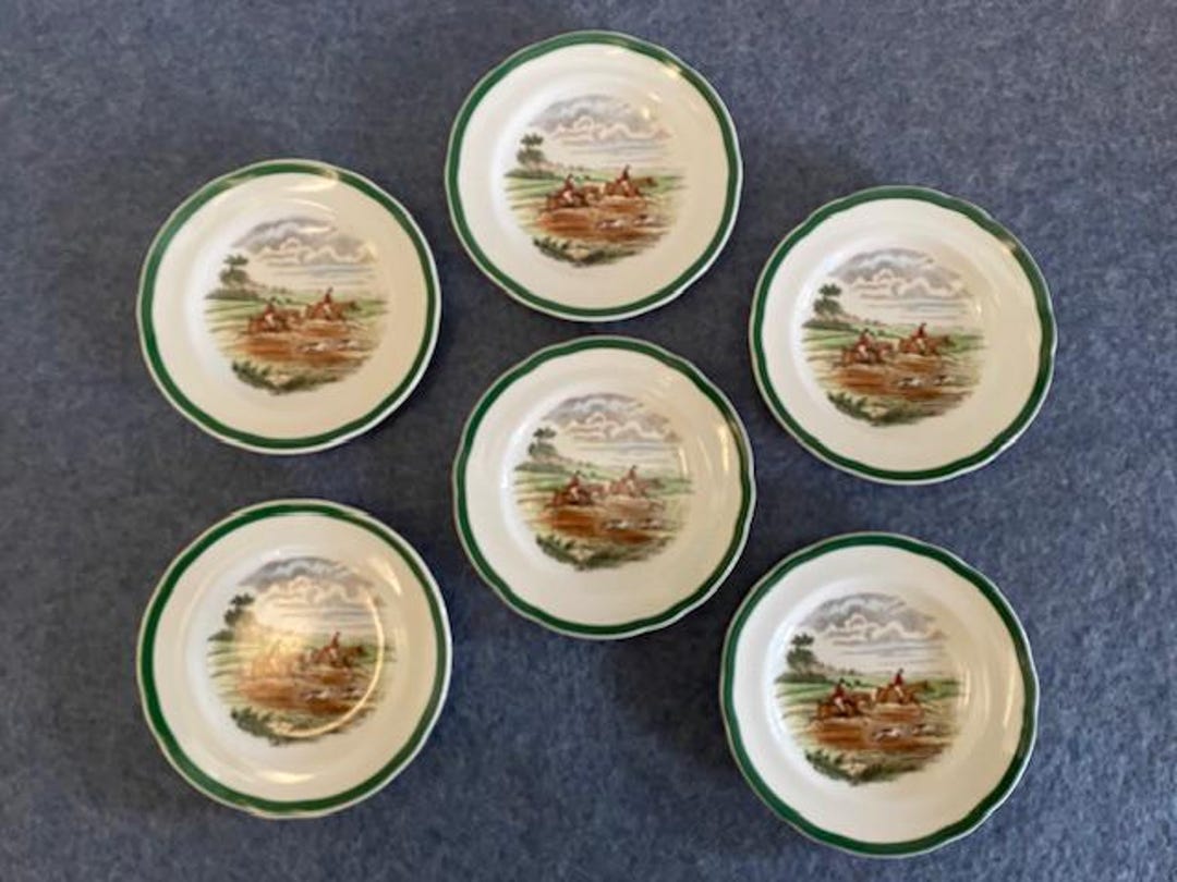 Spode the Hunt "gone Away" B&B Plates (6) - Etsy